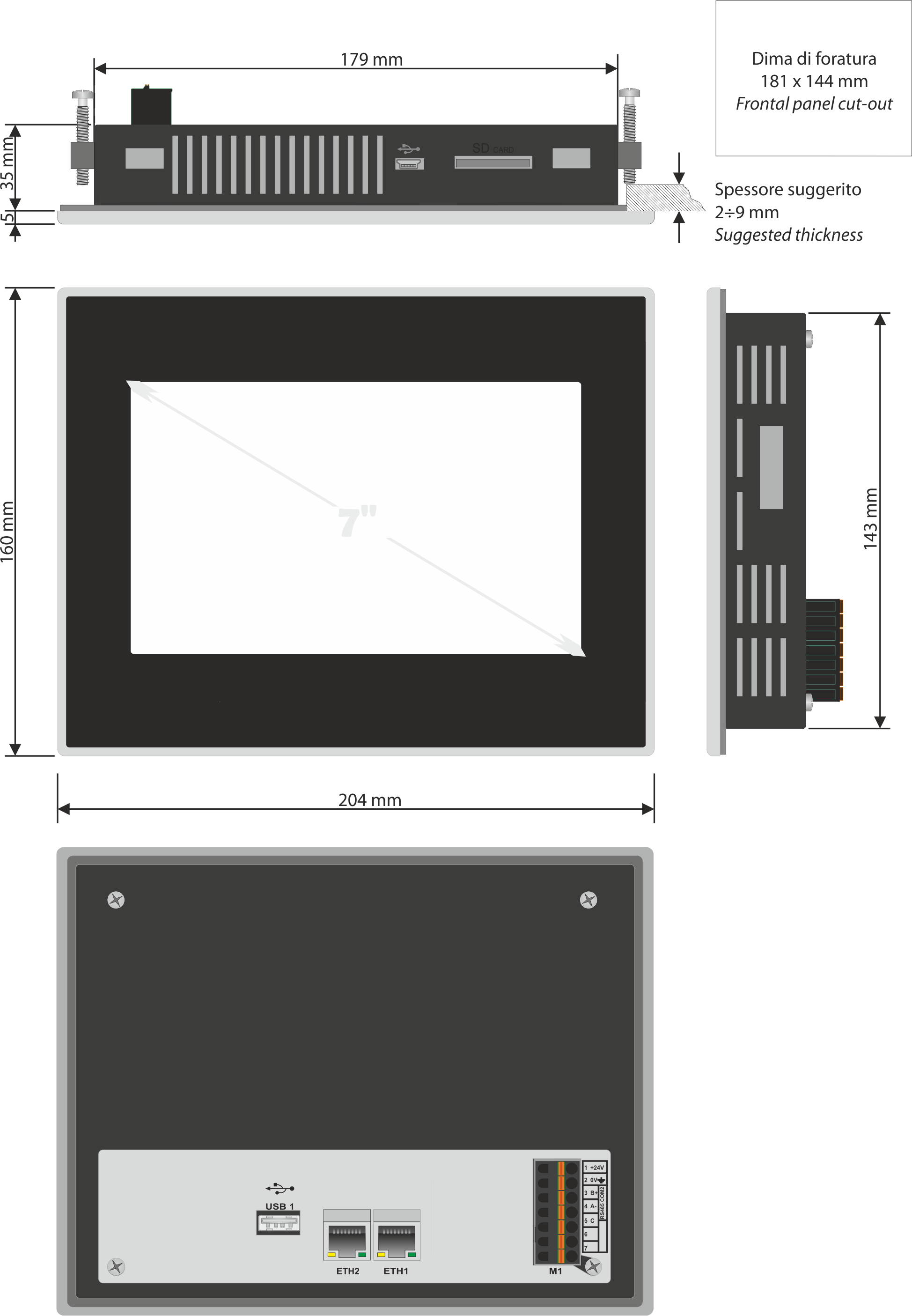 TD710 HMI | Pannello operatore 7"